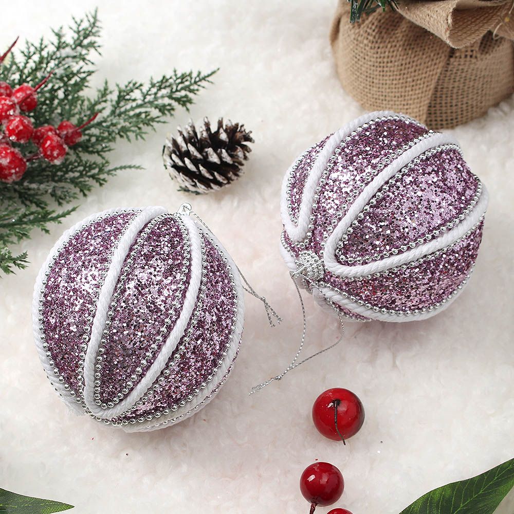 샤인퍼플 글리터 장식볼 2p(10cm) (실버-화이트) WFFXNBC - 오픈마켓 우리들쇼핑