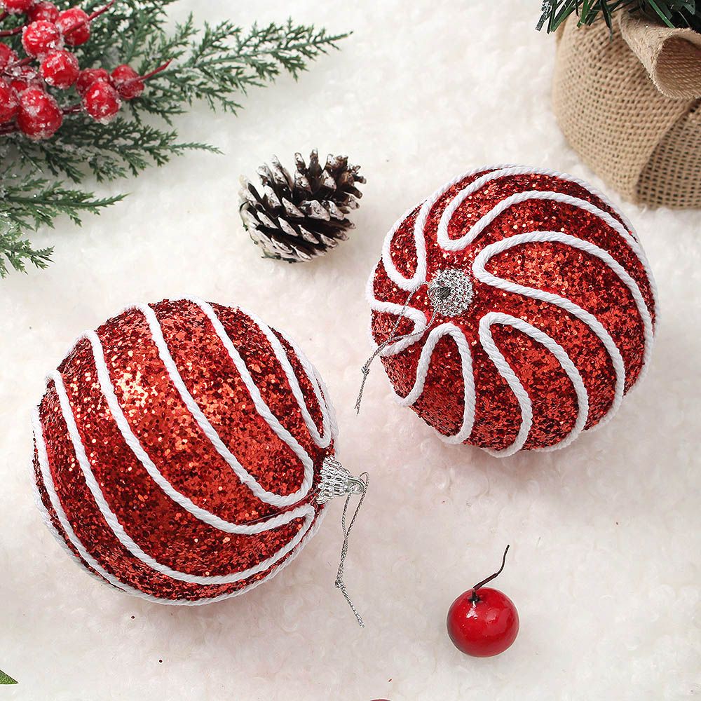 루비레드 글리터 장식볼 2p(10cm) (더블회오리) WFFXN29 - 오픈마켓 우리들쇼핑