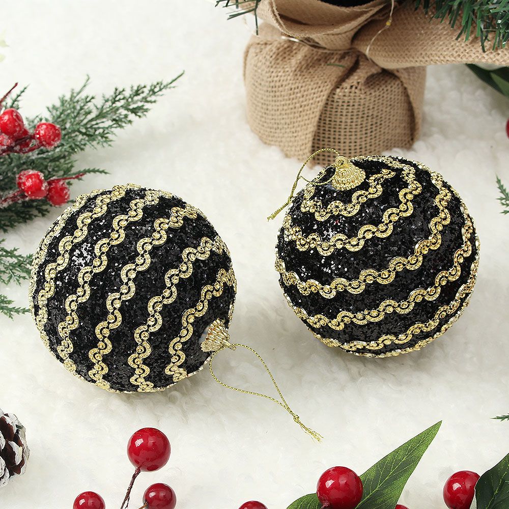 블랙시크 글리터 장식볼 2p(10cm) (웨이브라인) WFFXN7J - 오픈마켓 우리들쇼핑